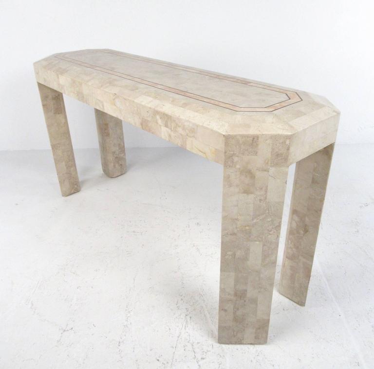 Tessellated Stone Console Table after Maitland Smith For Sale at ...