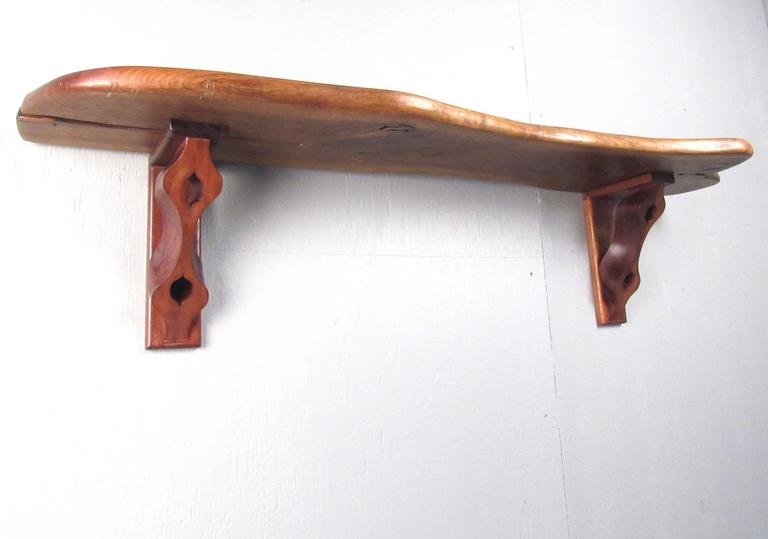 Rustic Modern Tree Slab Wall Shelf For Sale at 1stDibs