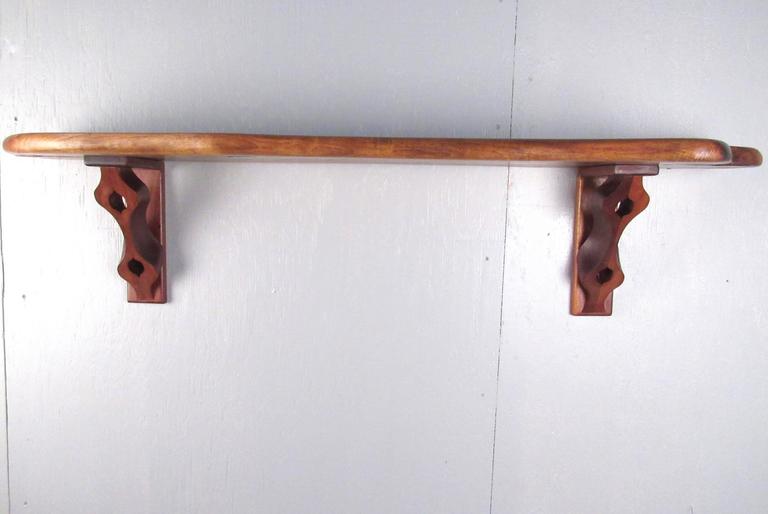 Rustic Modern Tree Slab Wall Shelf For Sale at 1stDibs