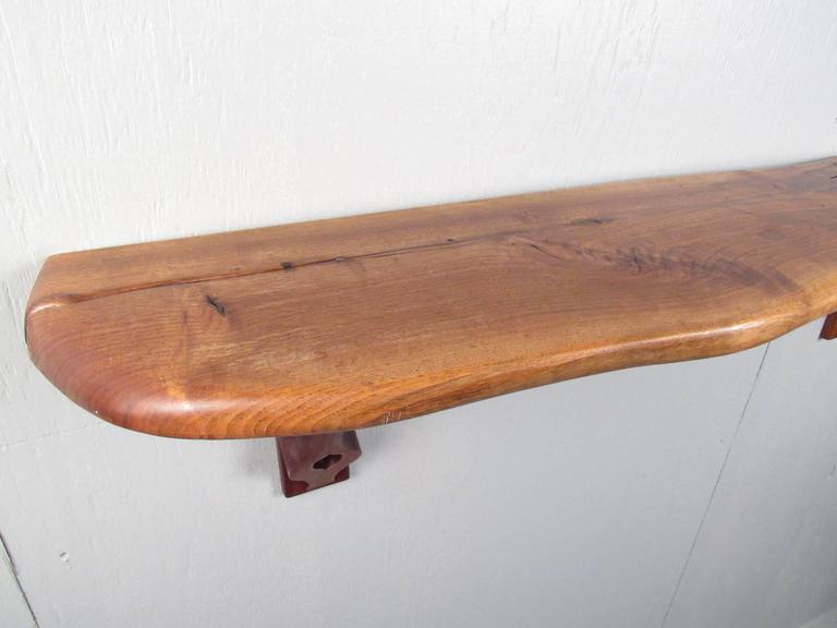 Rustic Modern Tree Slab Wall Shelf For Sale at 1stDibs