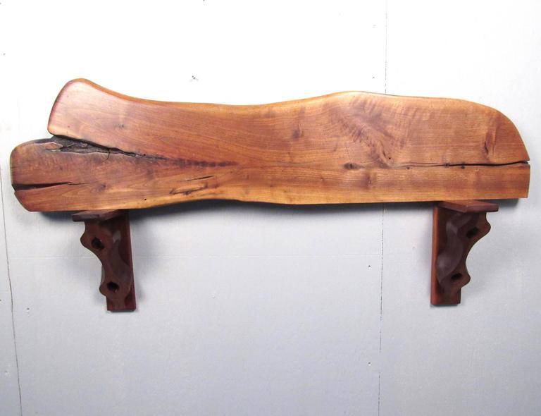 Rustic Modern Tree Slab Wall Shelf For Sale at 1stDibs