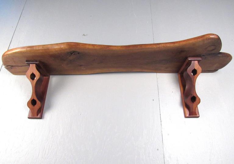 Rustic Modern Tree Slab Wall Shelf For Sale at 1stDibs