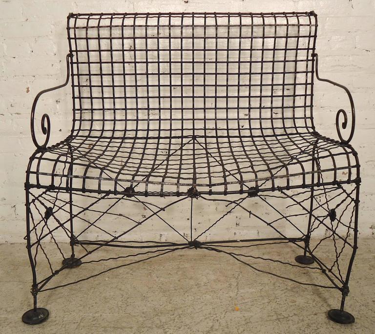 Decorative Wrought Iron Bench For Sale at 1stDibs