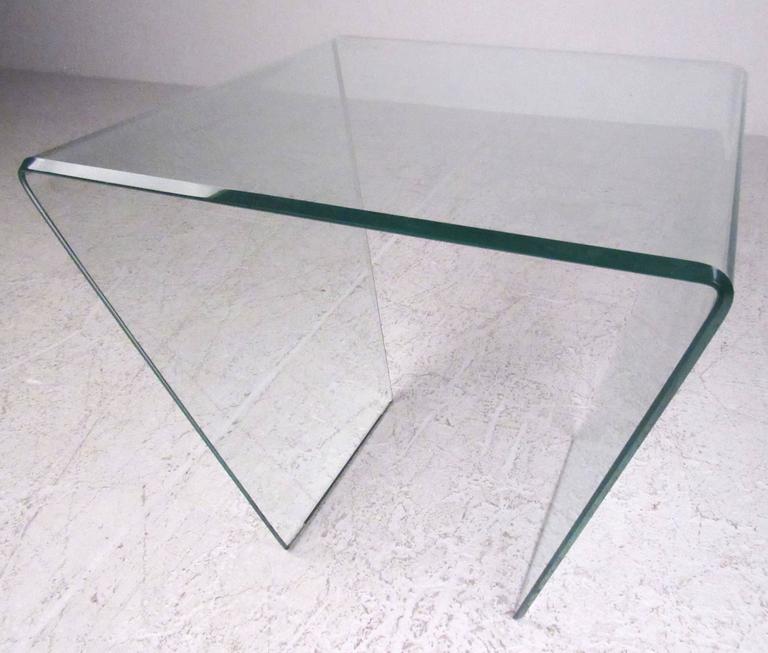 Contemporary Modern Curved Glass End Table For Sale at 1stDibs | bent ...