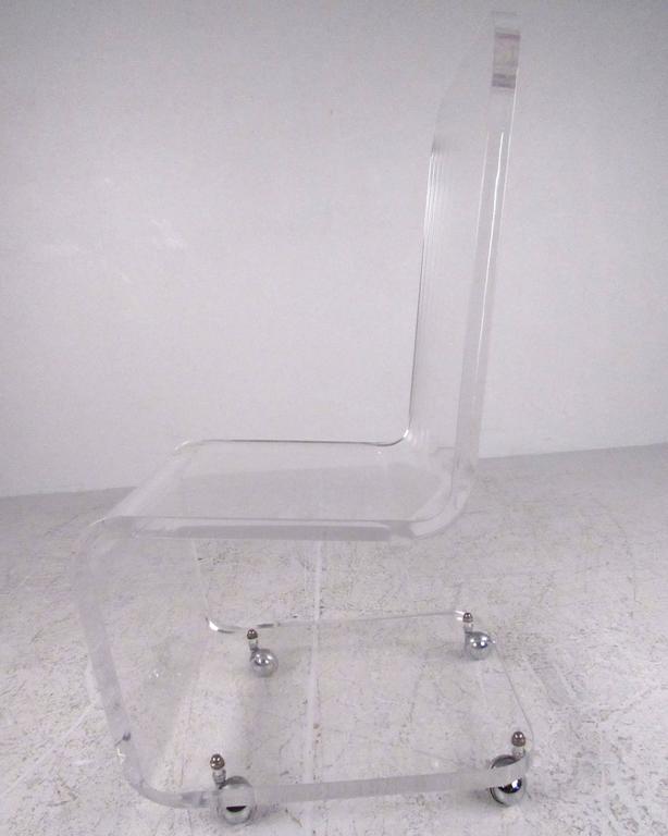 Contemporary Modern Lucite Desk Chair at 1stDibs