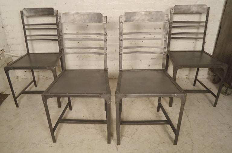 Set of Four Industrial Style Chairs For Sale at 1stDibs