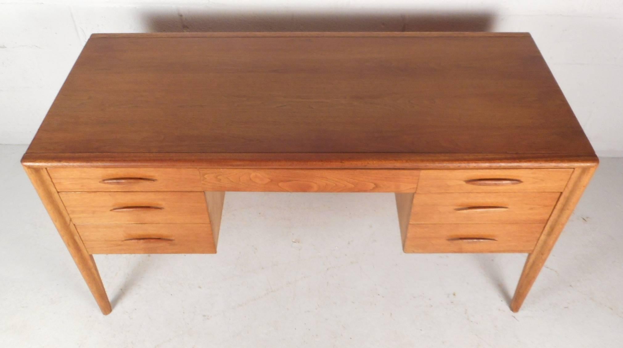 Mid-Century Modern Broyhill Emphasis Desk with a Cane Back For Sale at ...