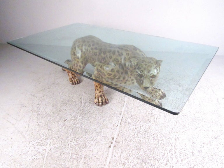 Impressive Carved Wood Leopard Coffee Table For Sale at 1stDibs ...