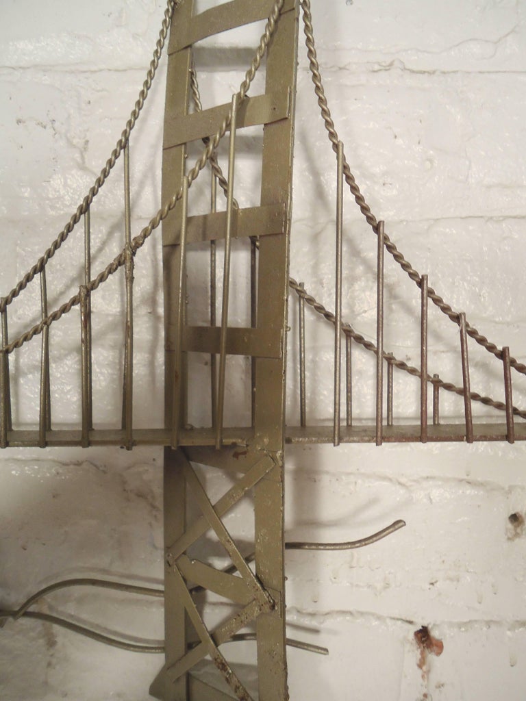 Mid-Century Wall Art Metal Bridge For Sale at 1stDibs