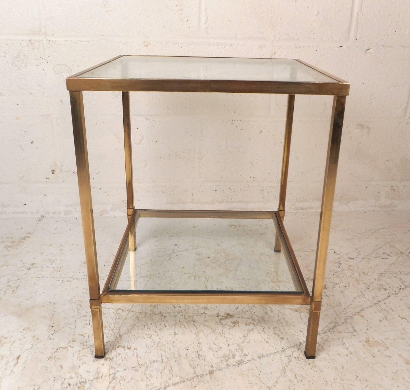 Mid-Century Modern Brass Two-Tier End Table at 1stDibs | mid century ...