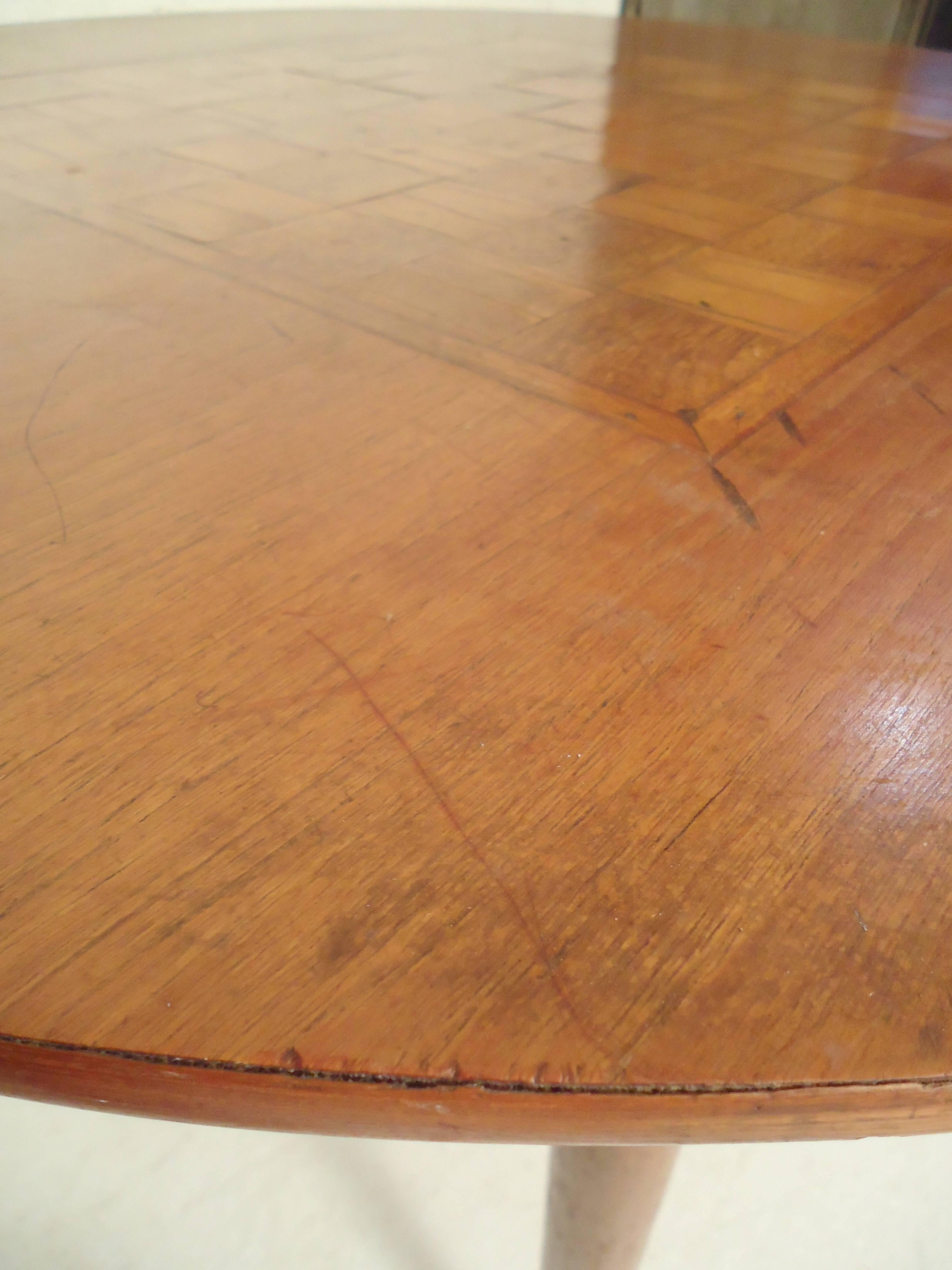 Vintage Round Table with Chess Board Inlay at 1stDibs | round chess table
