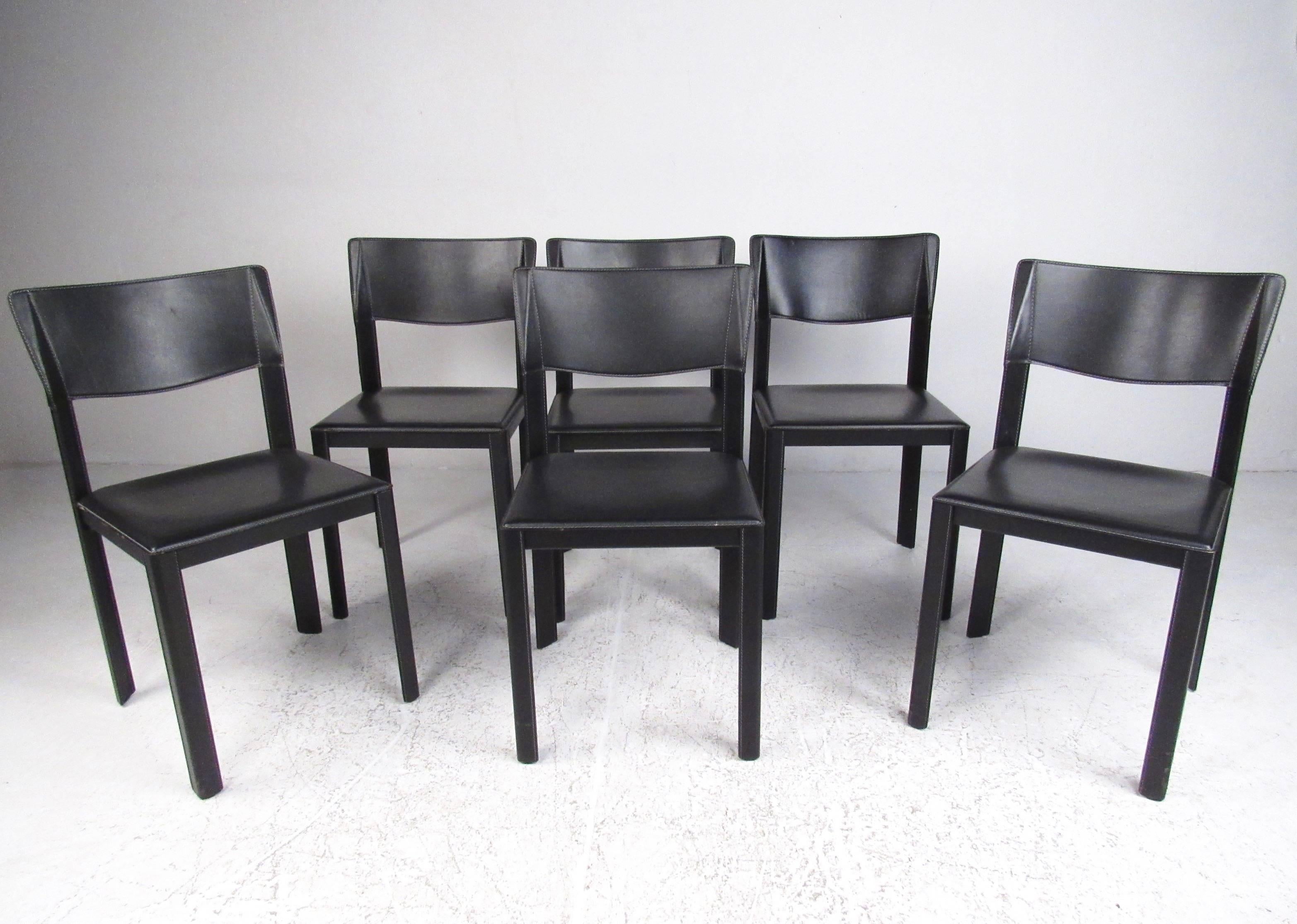 Set of Italian Modern Leather Dining Room Chairs For Sale at 1stDibs ...