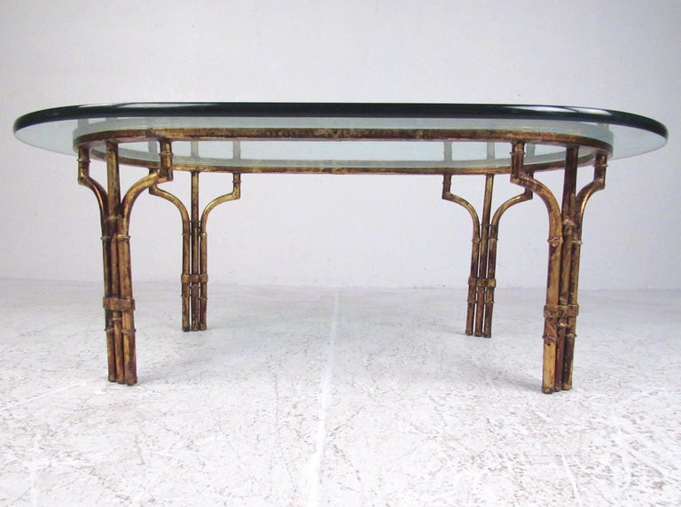 Decorator Style Faux Bamboo Oval Coffee Table at 1stDibs