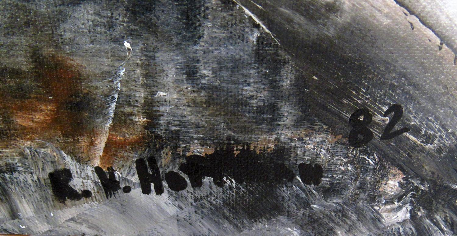 Large Abstract Acrylic Painting Signed "R.H. Hoffman 1982" For Sale at ...