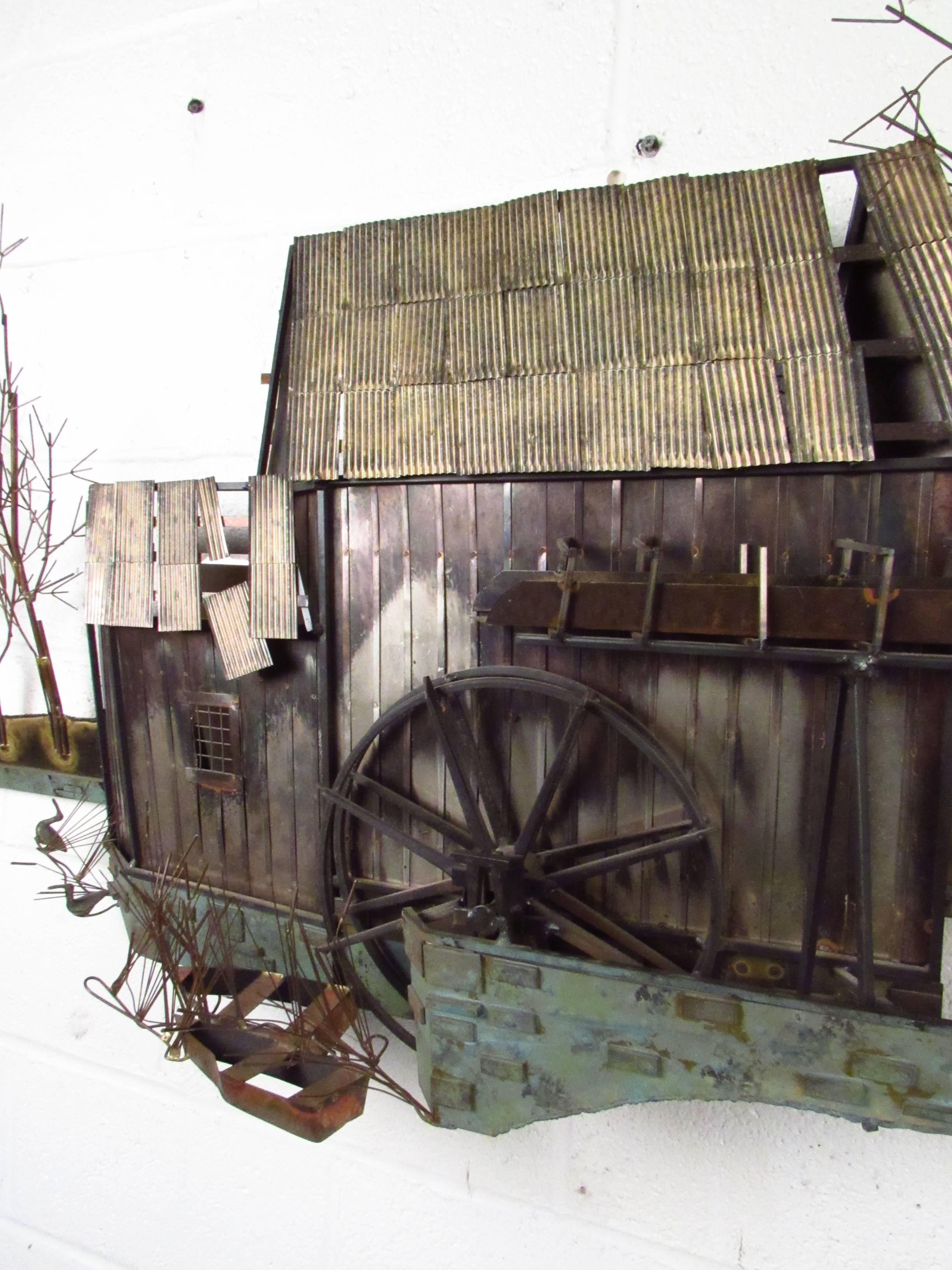 Curtis Jere Mill House Wall Sculpture, Signed at 1stDibs