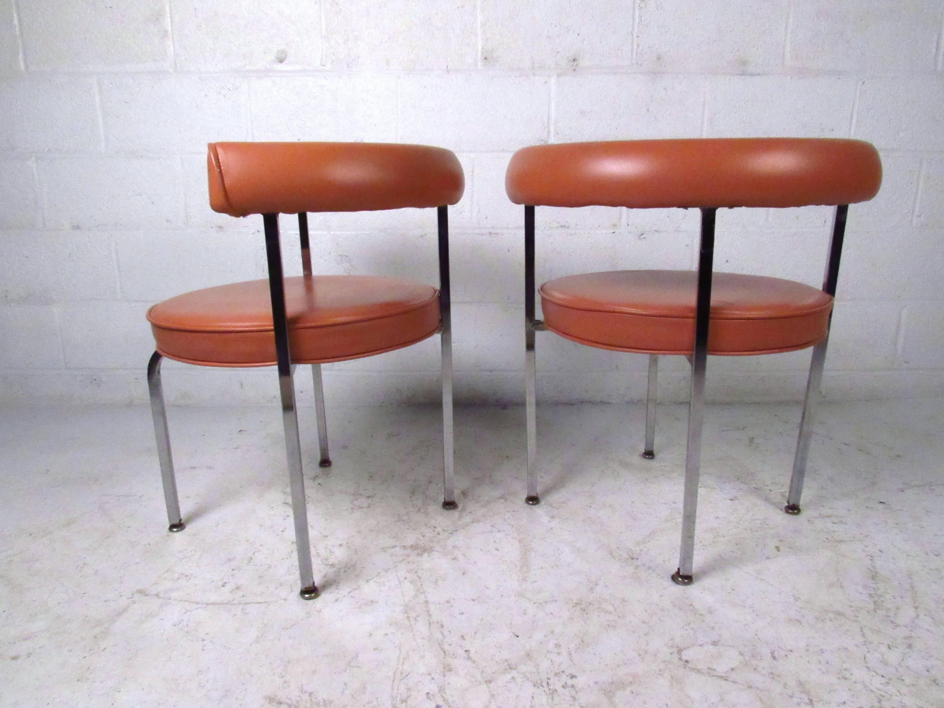 Mid-Century Modern Cassina Style Barrel Back Side Chairs at 1stDibs