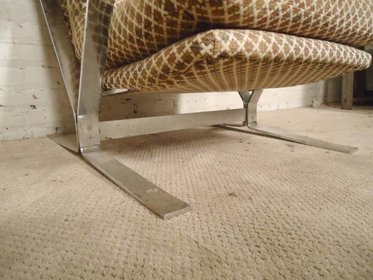 Polished Chrome Frame Armchair For Sale at 1stDibs