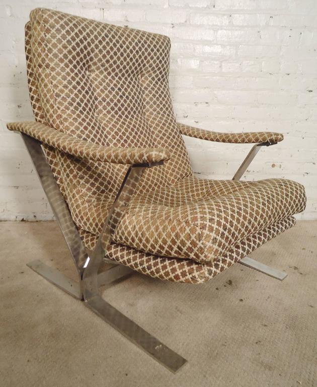 Polished Chrome Frame Armchair For Sale at 1stDibs