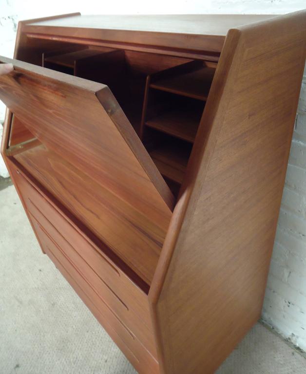 Midcentury Teak Drop-Front Desk by Torring Mobelfabrik at 1stDibs