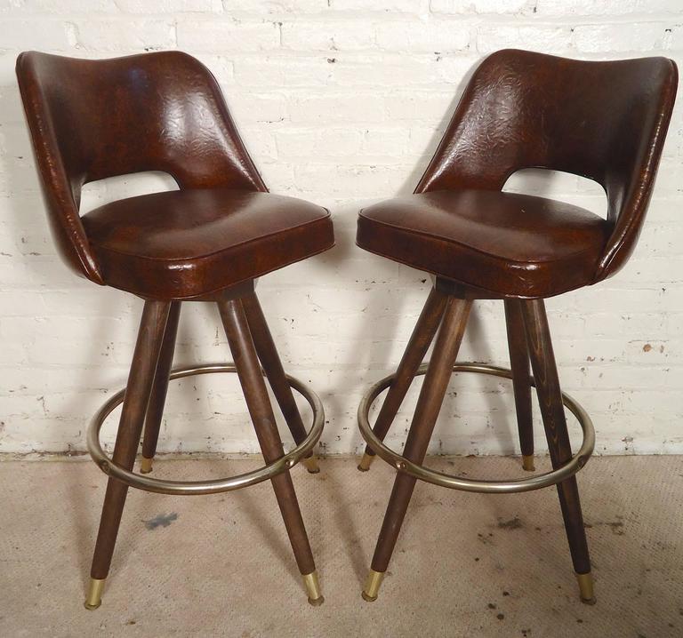 Set Of Mid-Century Modern Swivel Stools at 1stDibs