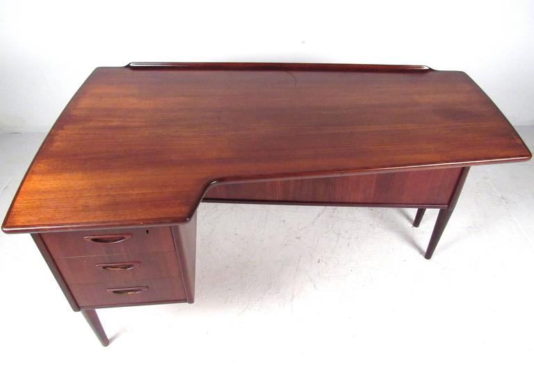 Scandinavian Modern Teak Desk with Raised Edge at 1stDibs | raised ...