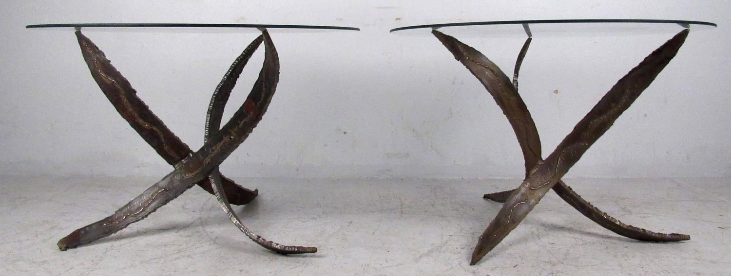 Pair of Midcentury Paul Evans Style End Tables For Sale at 1stdibs