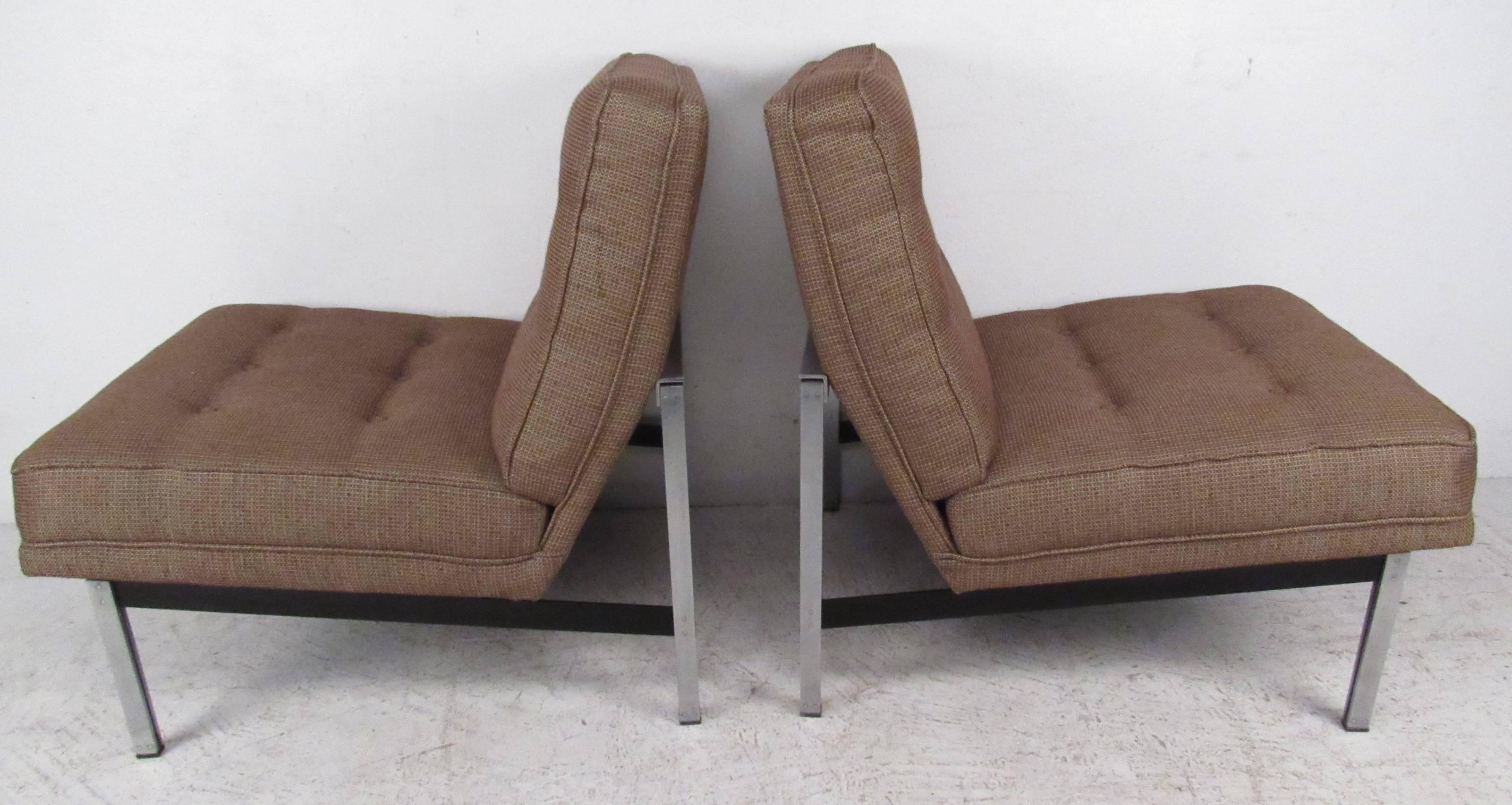 Mid-Century Florence Knoll "Parallel Bar" Slipper Chairs For Sale at ...