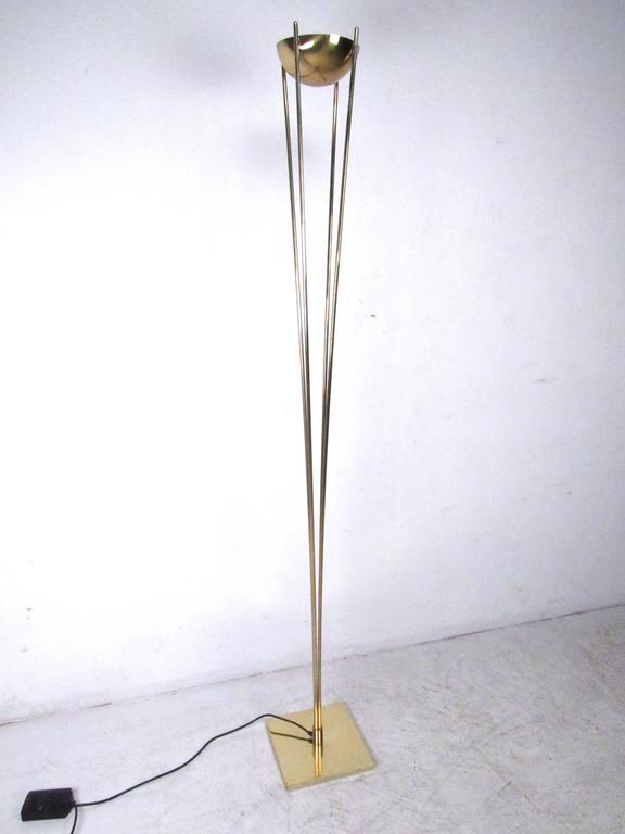 Mid-Century Modern Brass Torchiere Lamp at 1stDibs