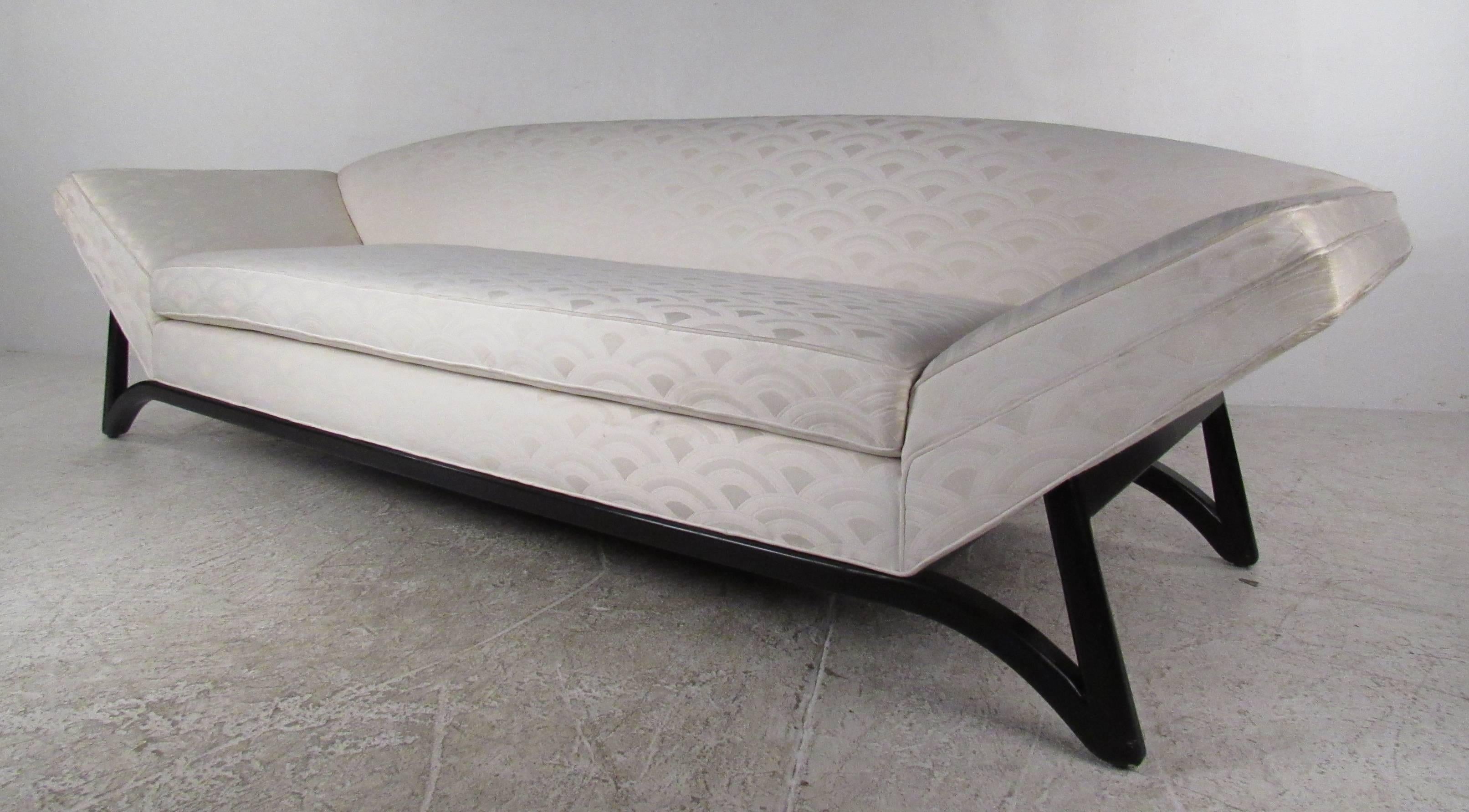 Long Dramatic Gondola Style Sofa in the Style of Adrian Pearsall For ...