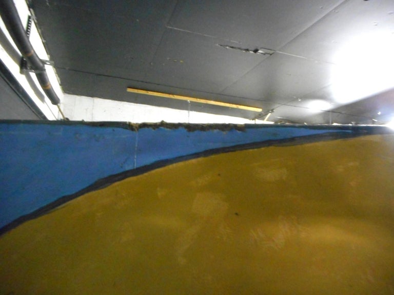 Large Mid-Century Modern Painted Room Divider Three Panel Screen at 1stDibs