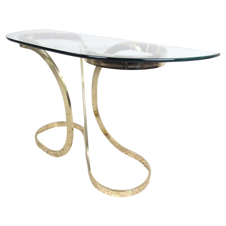 Mid-Century Modern Brass Infinity Console Table For Sale at 1stDibs