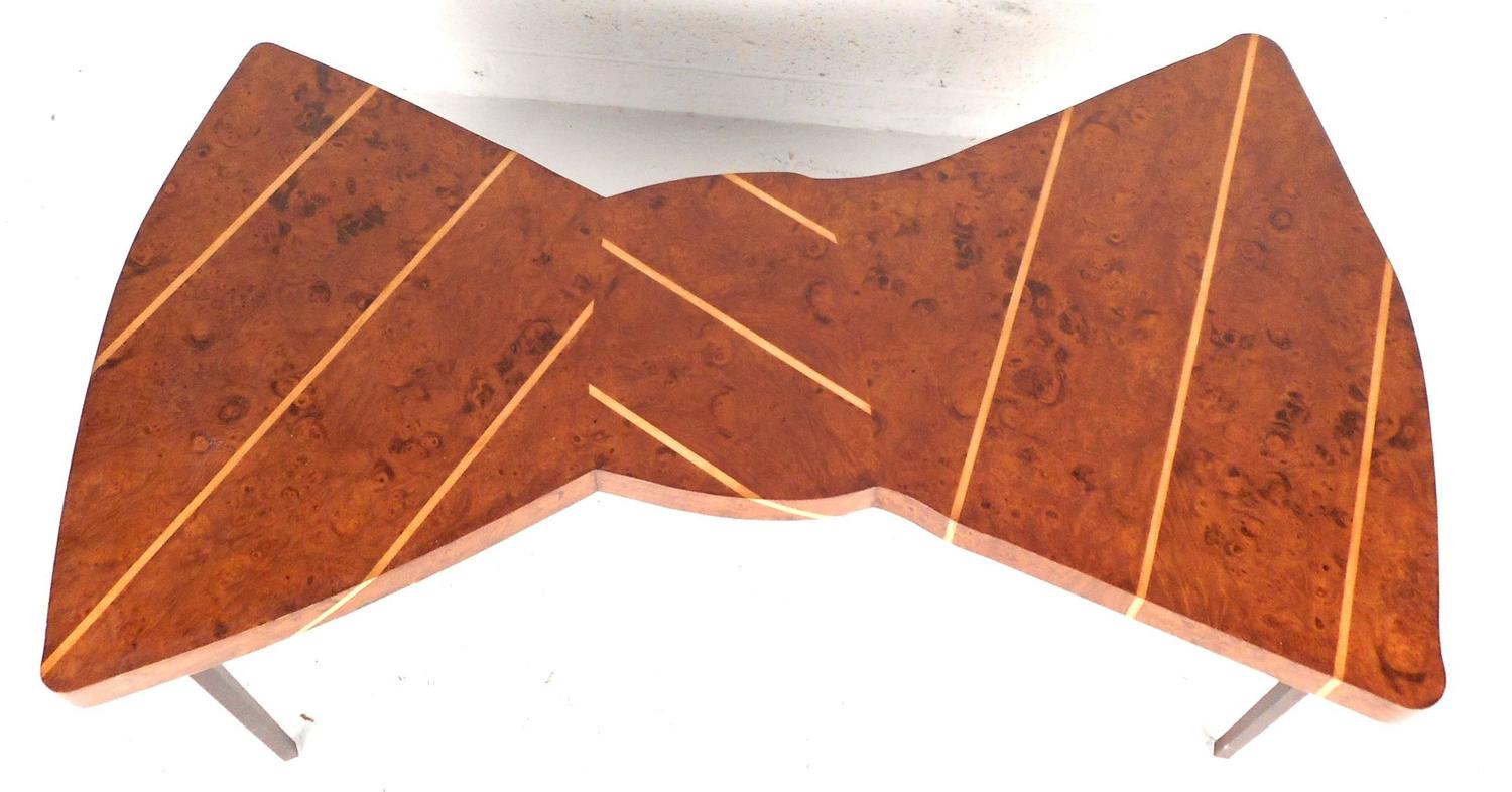 Mid-Century Modern Style Burl Oak Bow-Tie Cocktail Table For Sale at ...