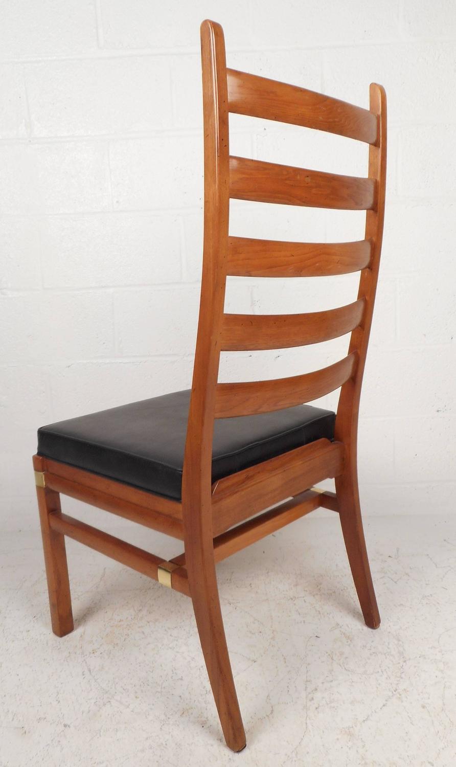 Set of Mid-Century Modern Ladder Back Dining Chairs For Sale at 1stdibs