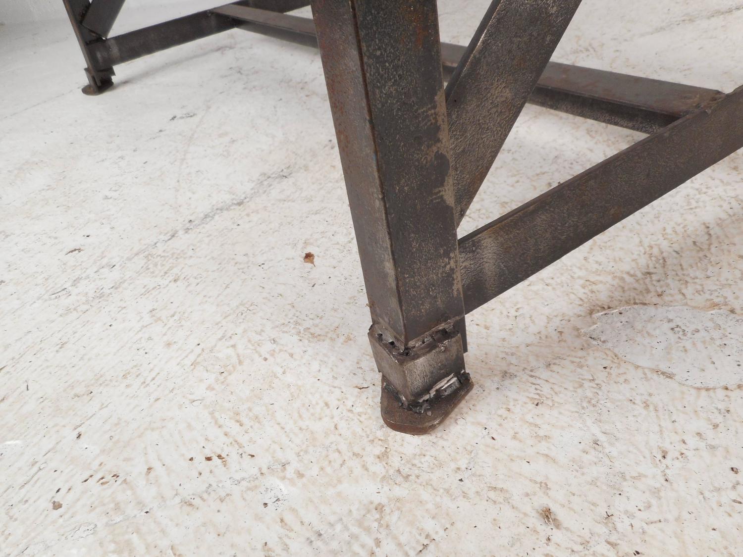 Vintage Industrial Metal Coffee Table For Sale at 1stdibs