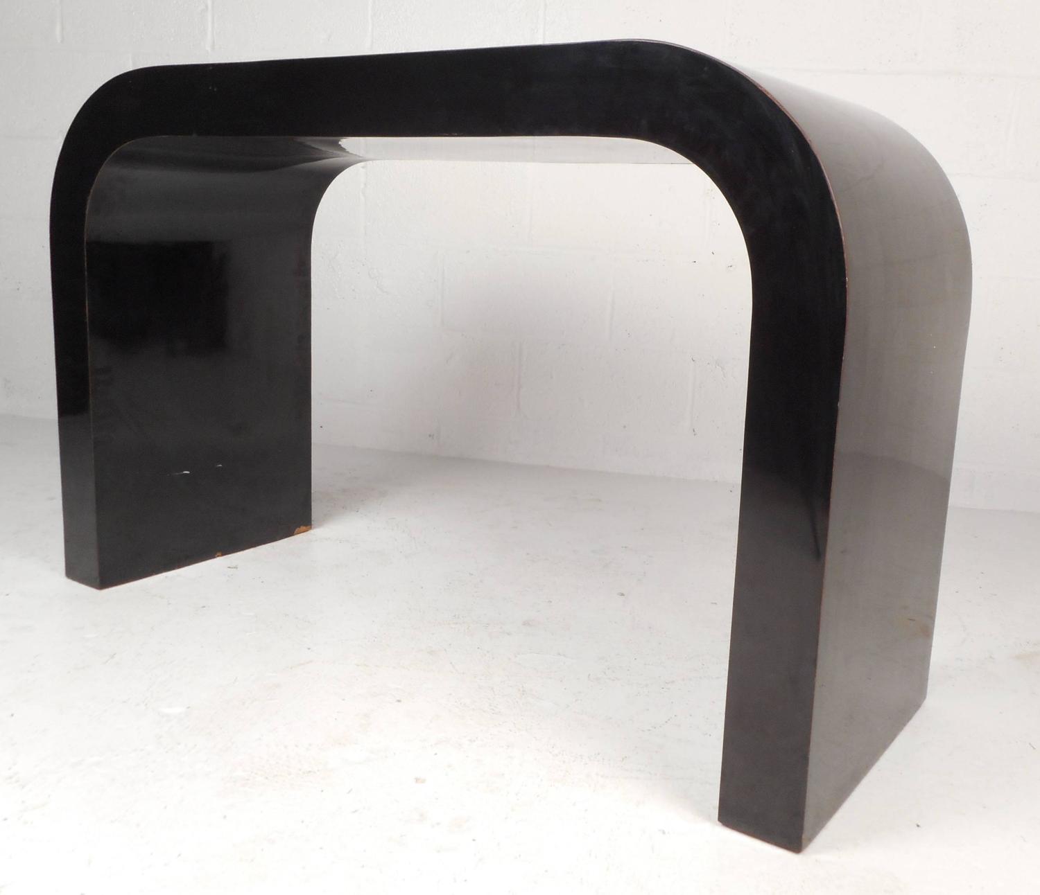 Mid-Century Modern Laminate Waterfall Console Table at 1stdibs