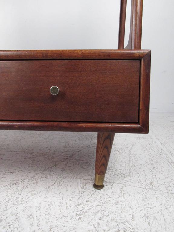 Mid-Century Drop Front Desk or Bookshelf Cabinet For Sale at 1stdibs