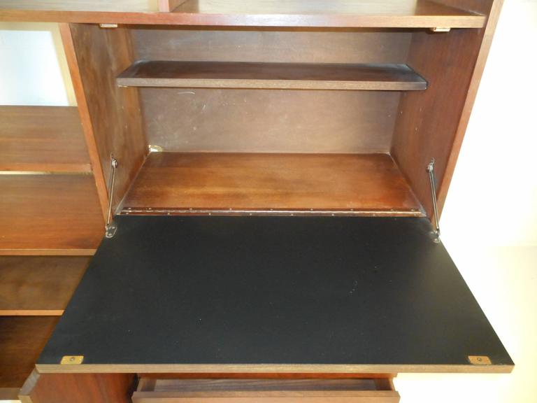 Large Mid-Century Modern Walnut Book Case at 1stDibs