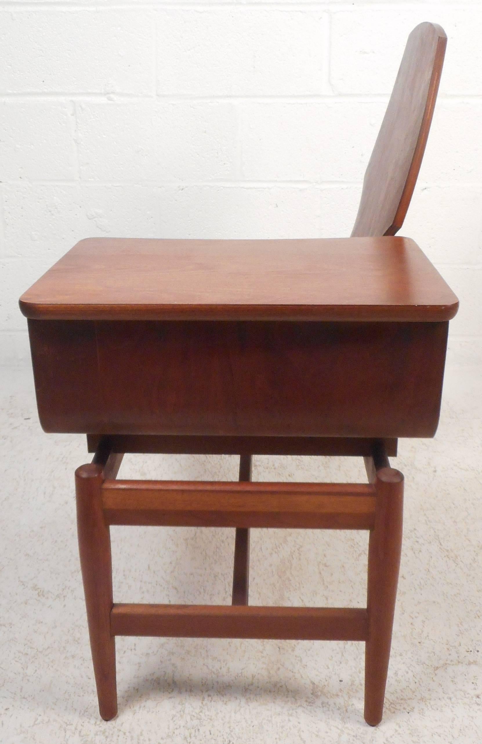 Mid-Century Modern Scandinavian Rosewood Telephone Table and Side Chair ...