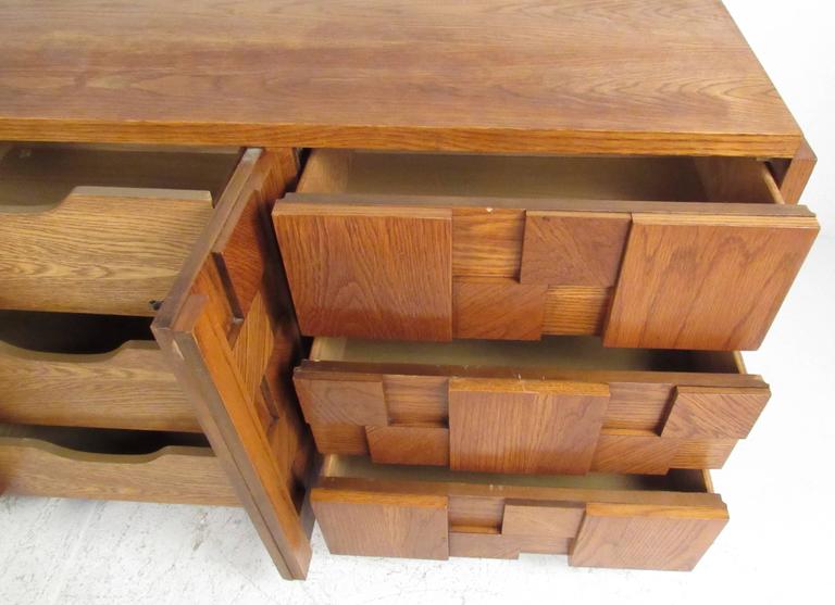 Block Front Brutalist Style Dresser by Lane Altavista at 1stDibs