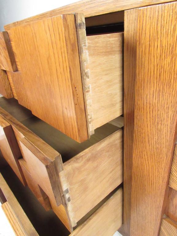Block Front Brutalist Style Dresser by Lane Altavista at 1stDibs