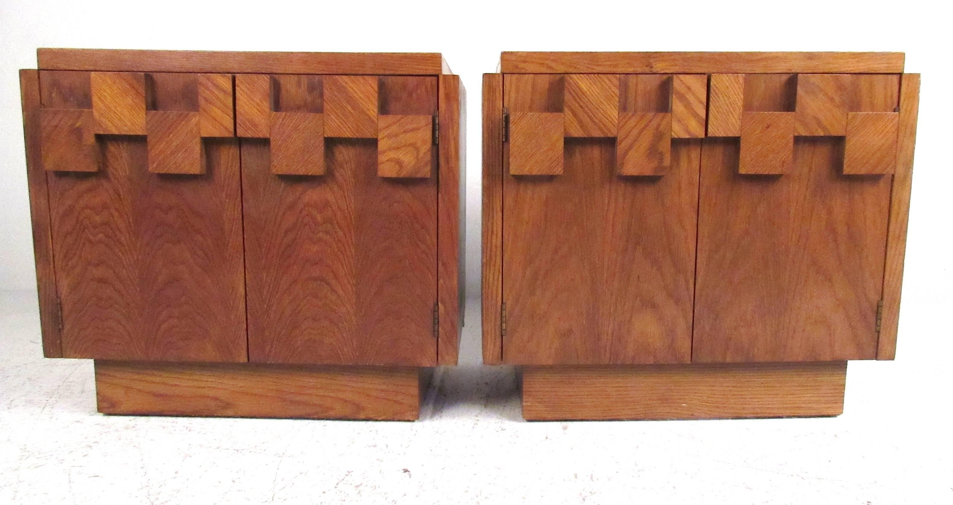 Pair of Vintage Modern Lane Brutalist Nightstands For Sale at 1stDibs ...