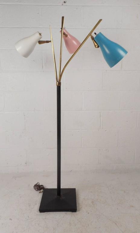 Unique Mid-Century Modern Three-Headed Swivel Floor Lamp For Sale at ...