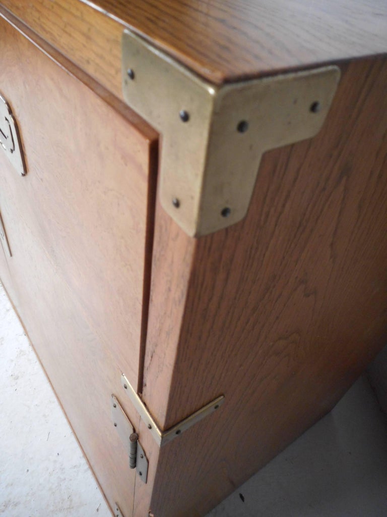 Mid-Century Modern Burl Campaign Chest For Sale at 1stDibs