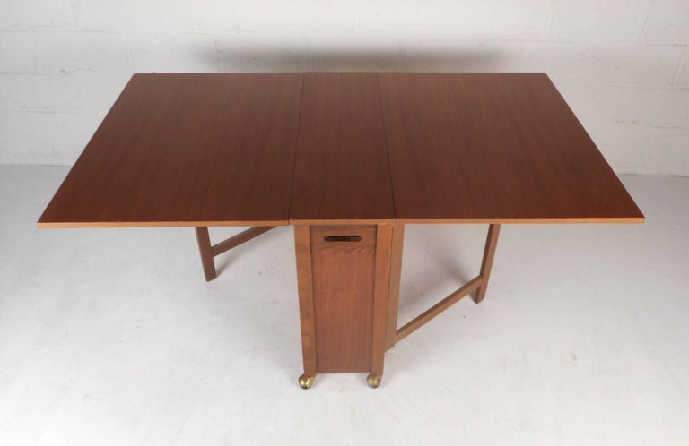 Mid-Century Modern Drop-Leaf Dining Table with Chairs For Sale at 1stDibs