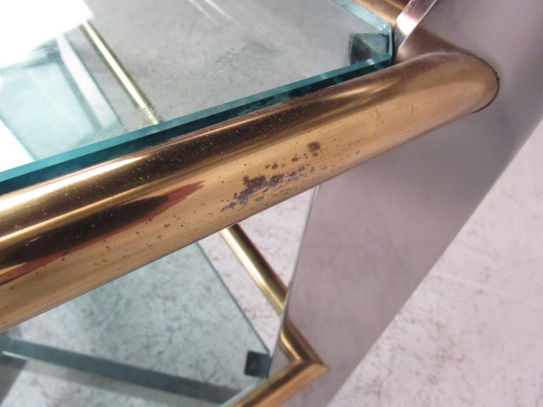 Modern Chrome and Brass Service Trolley or Retail Display Cart For Sale ...