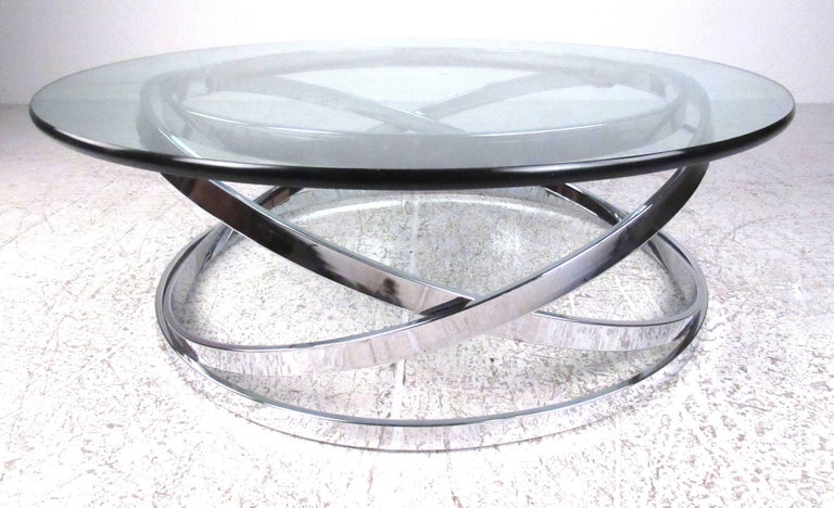 Modern Four-Ring Chrome Coffee Table For Sale at 1stDibs