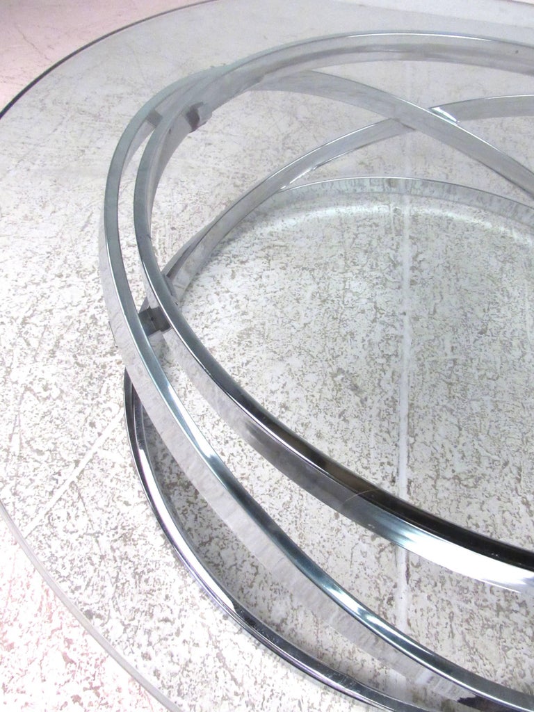 Modern Four-Ring Chrome Coffee Table For Sale at 1stDibs