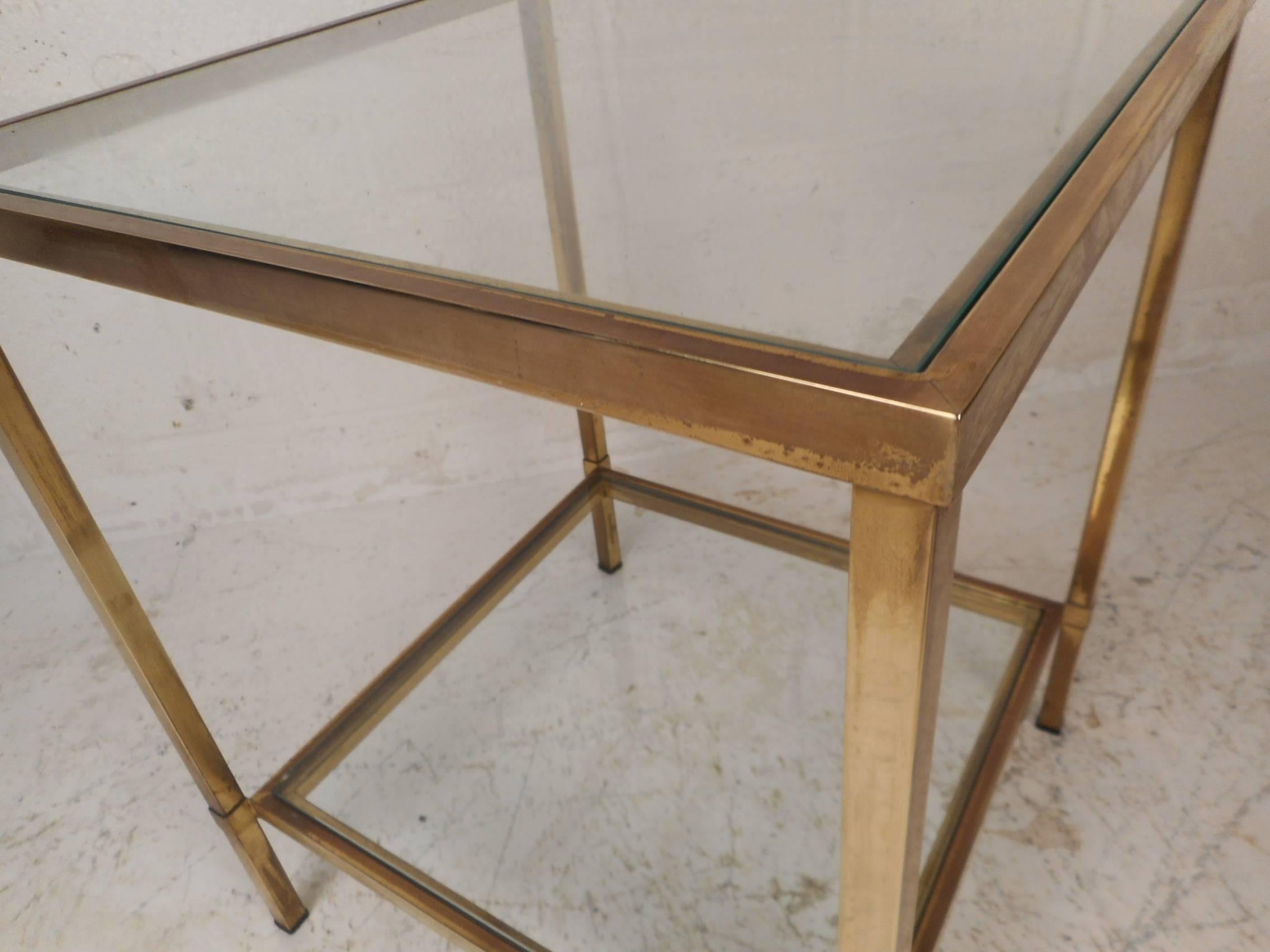 Mid-Century Modern Brass Two-Tier End Table at 1stDibs | mid century ...