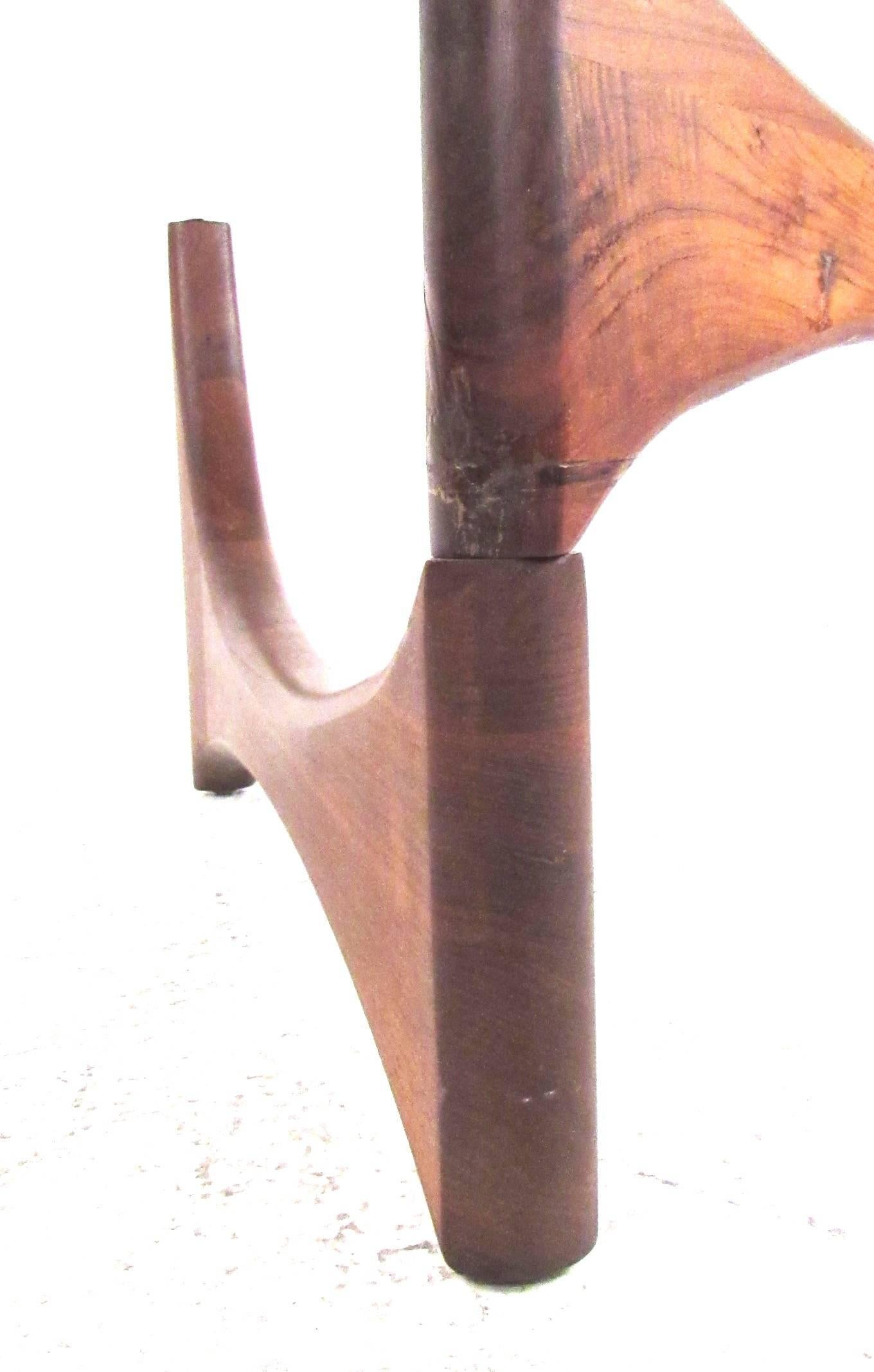 Mid-Century Modern Noguchi Style Triangular Glass Top Coffee Table For ...