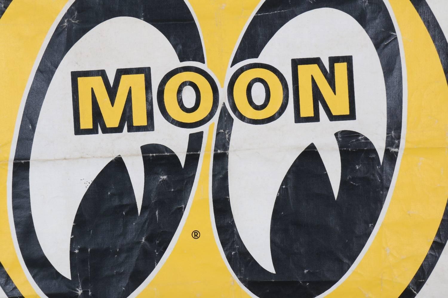 Original Vintage "Moon Eyes" Linen Banner, circa 1960s at 1stDibs